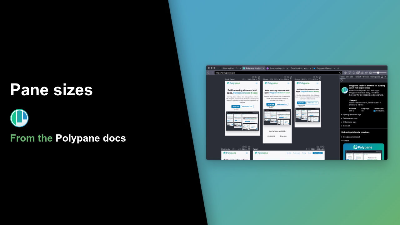 Pane sizes | Polypane