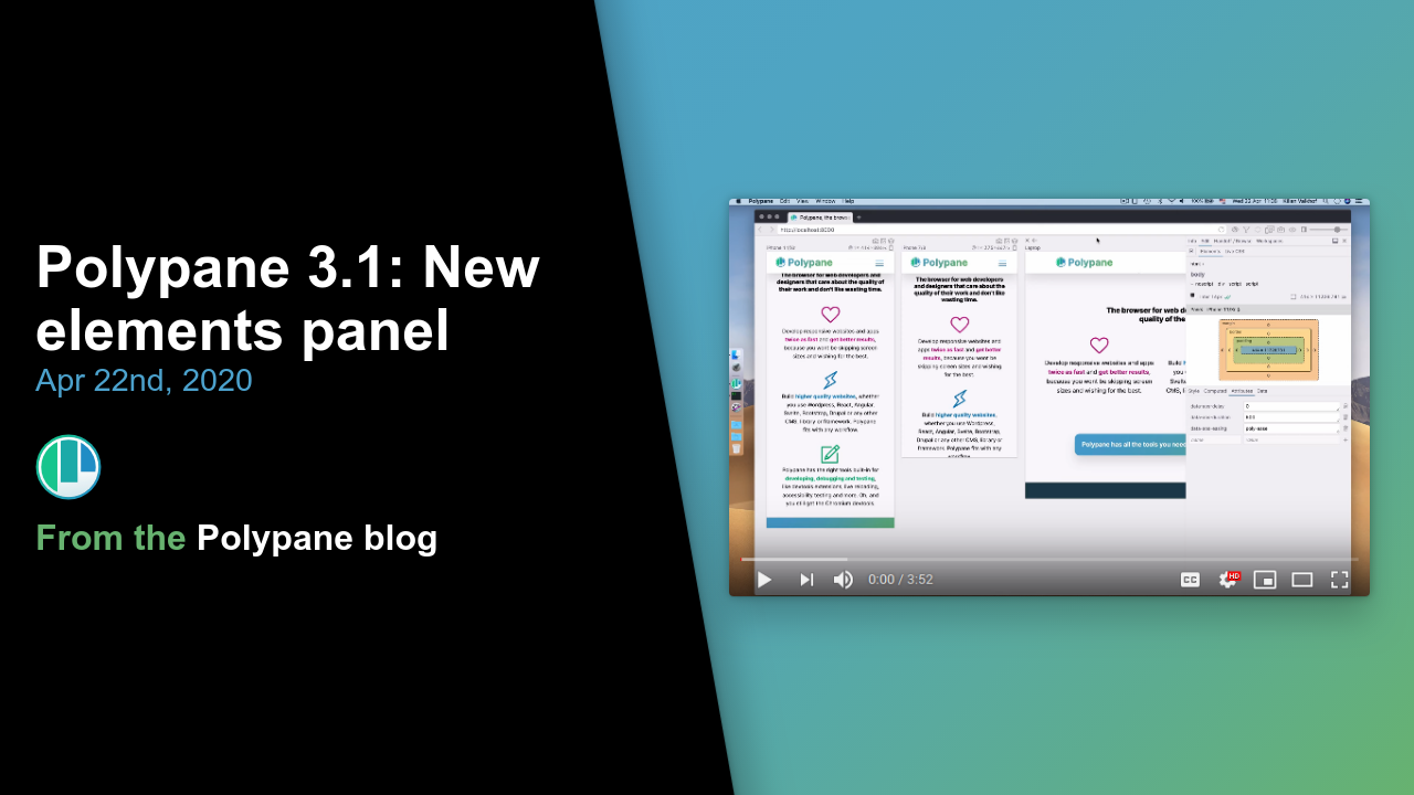 Polypane 3.1: New elements panel | Polypane